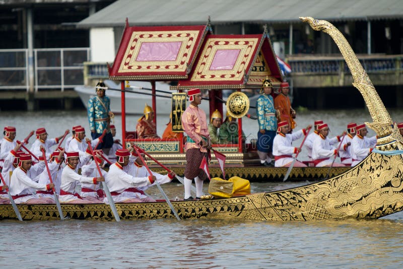 The Royal Barge Procession editorial stock image. Image of bangkok ...