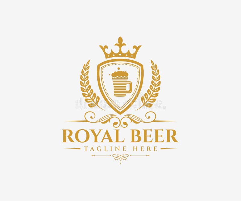 Royal Beer Logo Design Template. Beer Mug Logo Design Template Stock ...