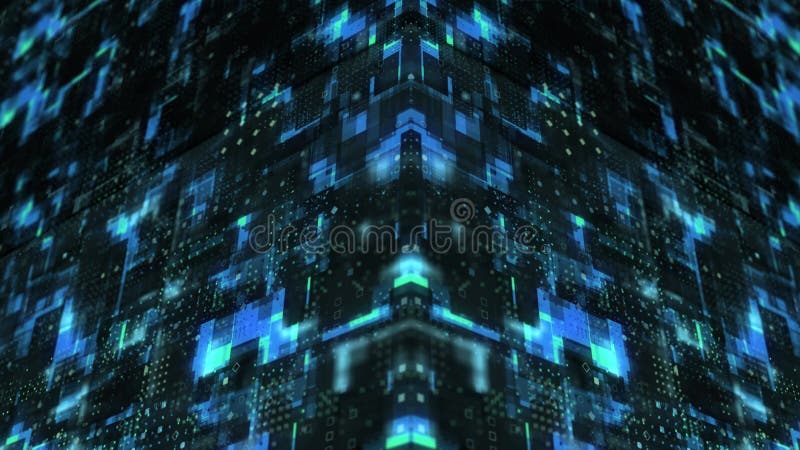 Futuristic Royal Blue Color Pixelated Geometric Technology Background ...