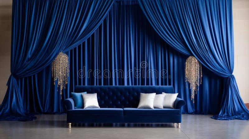 Royal Blue Backdrop, Elegant Touch To Projects Stock Illustration ...