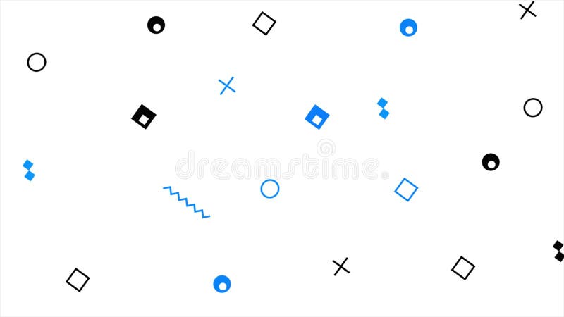 Royal Blue and Black Random Abstract Shapes Pop Style Minimal White ...