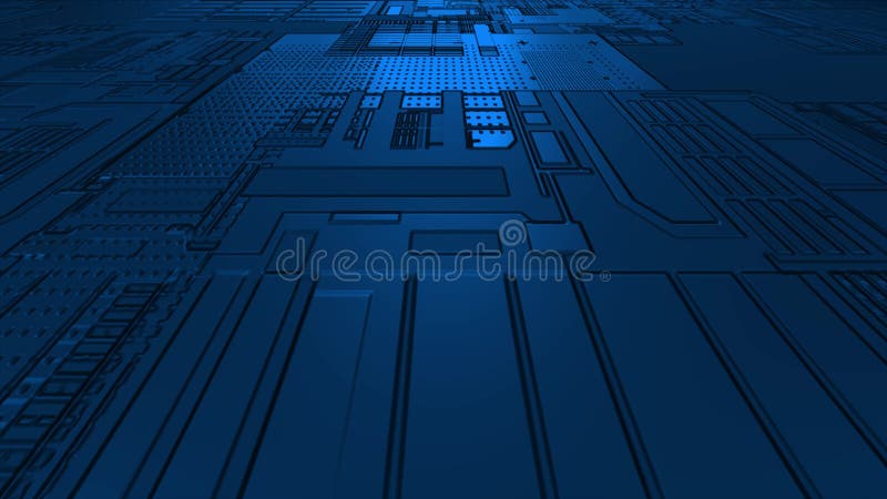 Royal Blue Computer Chipset Pattern 3d Futuristic Technology Background ...