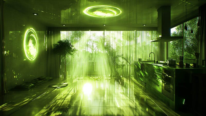 Royal Blue and Deep Peach Interior Design of Modern Living Room Stock ...