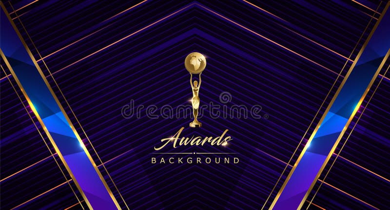 Royal Blue Golden Awards Graphics Background. Modern Abstract Line ...