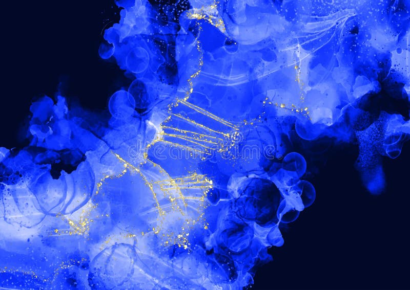 Royal Blue Hand Painted Alcohol Ink Background Stock Vector ...