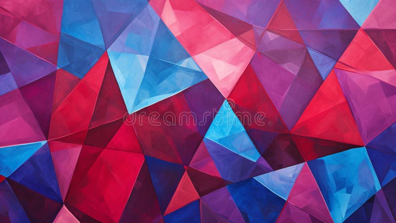 Royal Blue and Ruby Red Geometric Mosaic Pattern Design Stock ...