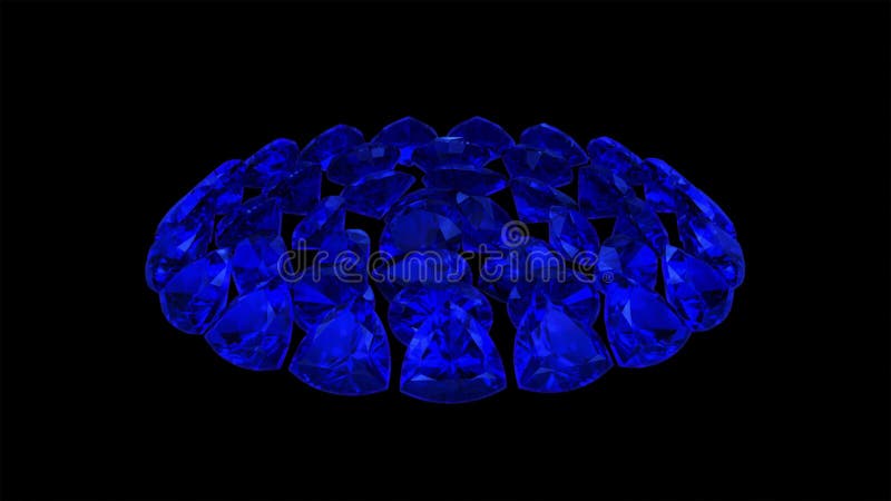 Royal Blue Sapphires on Transparent Background, Seamless Loop Stock ...