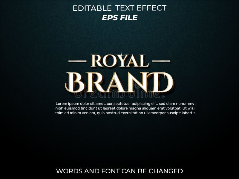 Royal Brand Text Effect, Font Editable, Typography, 3d Text. Vector ...