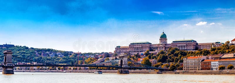 Royal Castle and Chain Bridge Stock Photo - Image of hungarian ...