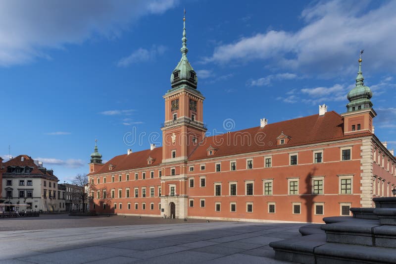 Royal Castle at Empty Old Town in Warsaw Stock Image - Image of king ...