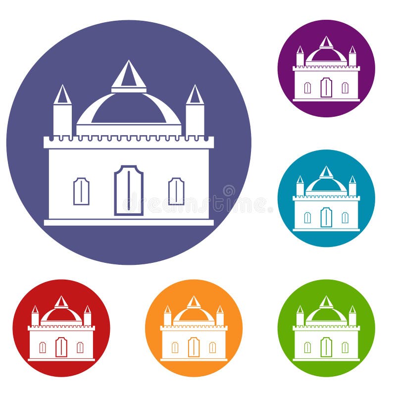Royal castle icons set stock vector. Illustration of europe - 96469259