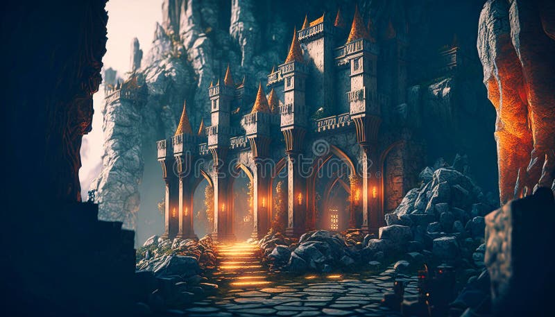 Royal Castle Labyrinth Maze Cave High Walls Dark, Generative AI Stock ... Royal Castle Labyrinth Maze Cave High Walls Dark, Generative AI Stock ...