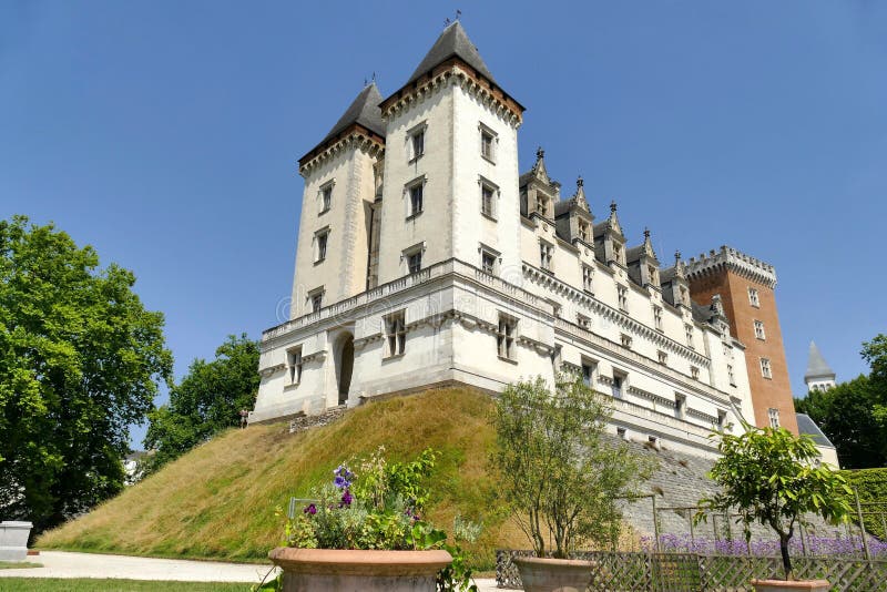 The Royal Castle of Pau Seen from the Gardens Stock Image - Image of ...