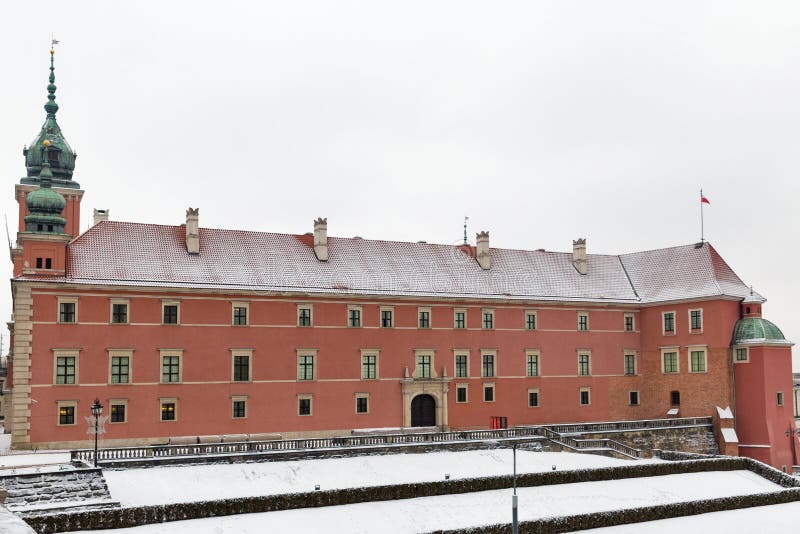 Royal Castle in Warsaw, Poland. Stock Image - Image of flag, brick ...