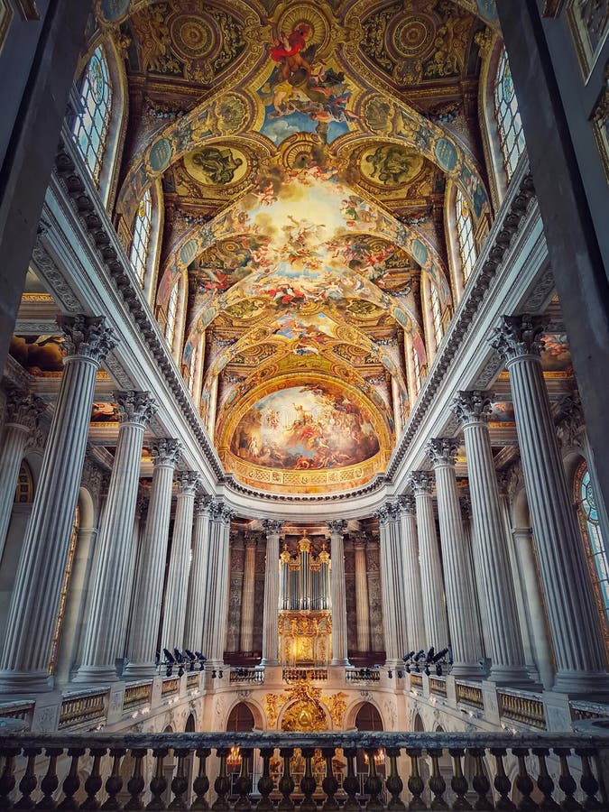 The Royal Chapel Big Organ Hall Inside Versailles Palace Editorial ...