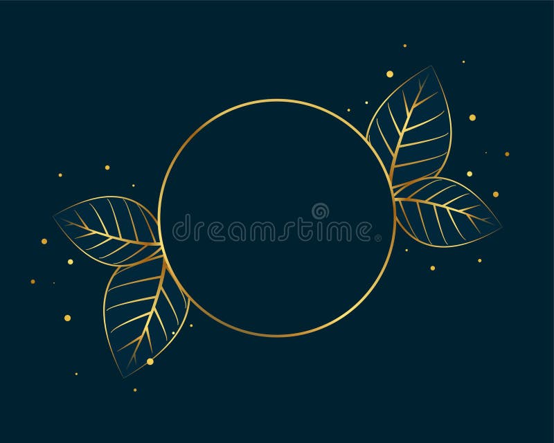 Royal Circle Frame with Golden Leaves Vector Design Stock Vector ...