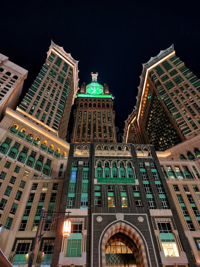 Royal Clock Tower in Makkah Stock Image - Image of tower, stadium ...