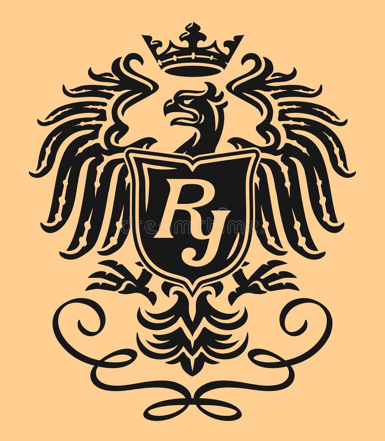 Royal Coat of Arms or Symbol. Heraldic Eagle with Shield and Crown ...