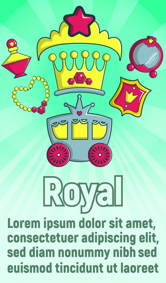 Royal Concept Banner, Cartoon Style Stock Vector - Illustration of ...