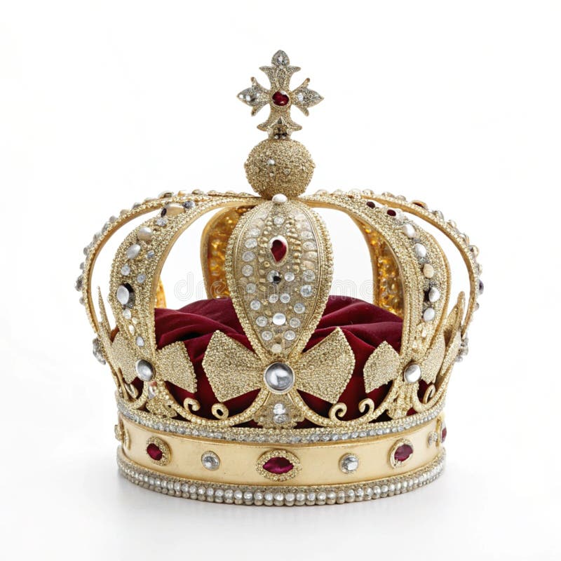 Royal Coronation Crown with Luxurious Gems Isolated on Transparent ...