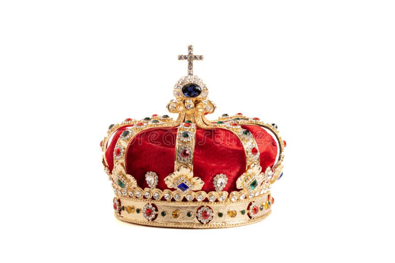 Royal Coronation Crown on a White Background Stock Image - Image of ...