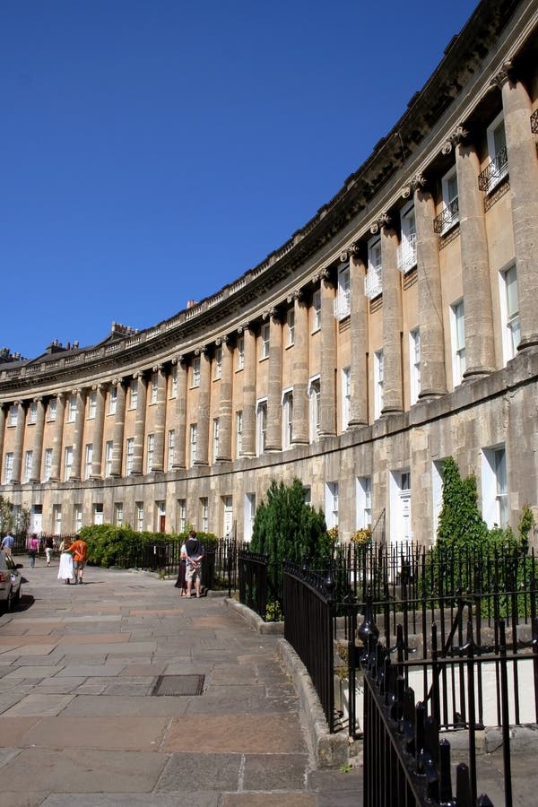 The Royal Crescent in Bath, England Stock Image - Image of portrait ...