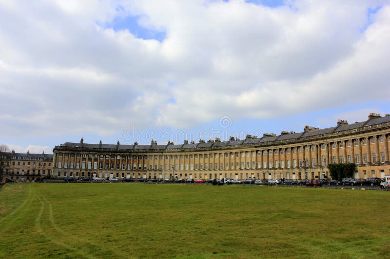 The Royal Crescent Building Scenery, Bath, UK Editorial Photo - Image ...