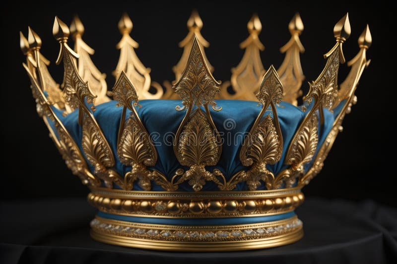 Royal Crown on a Black Background. Generative Ai Stock Illustration ...