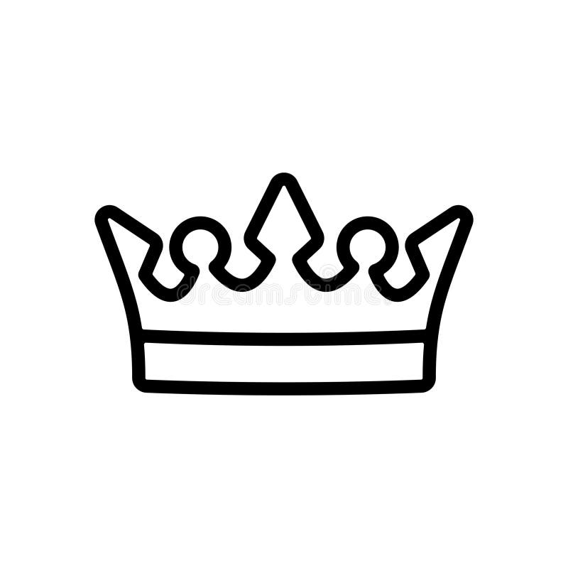 Royal Crown Black Line Art Icon Vector Illustration Stock Illustration ...
