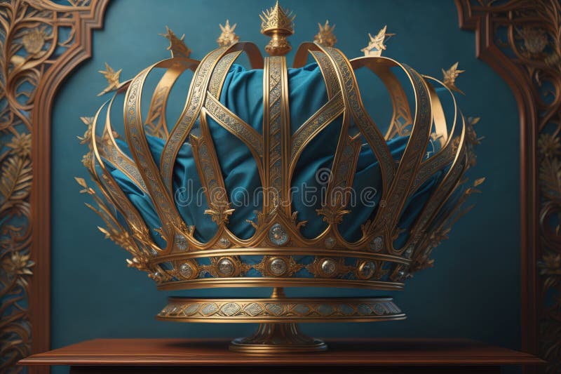 A Royal Crown on a Blue Background. King S Crown Stock Illustration ...