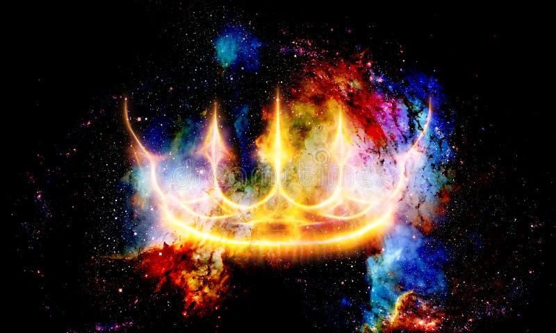 Royal Crown in Cosmic Space. Light Crown Stock Illustration ...