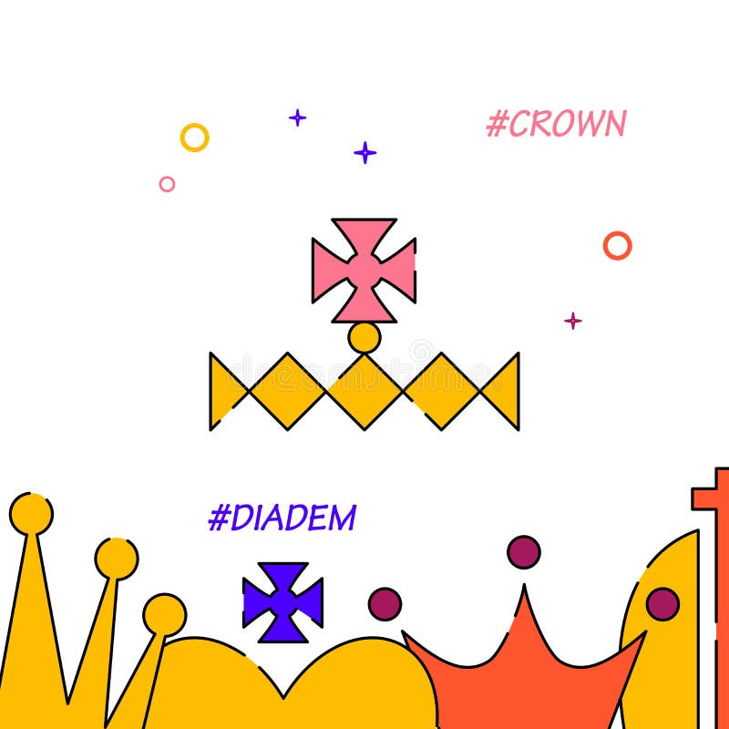 Royal Crown Filled Line Icon, Simple Illustration Stock Vector ...