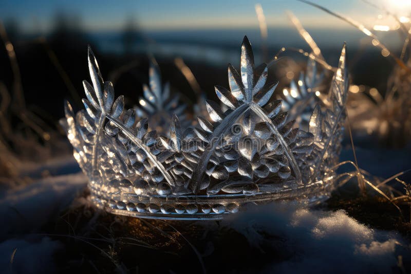 Royal Crown of Ice Crystals, Sparkling in the Winter Sunlight ...