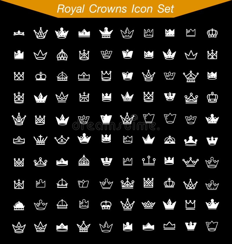 Royal Crown Icon Set 1 stock illustration. Illustration of queen - 64697305