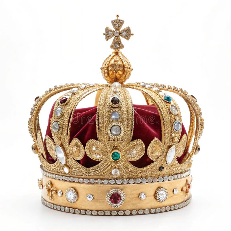 Royal Crown for King with Jewels Isolated on White Background Stock ...