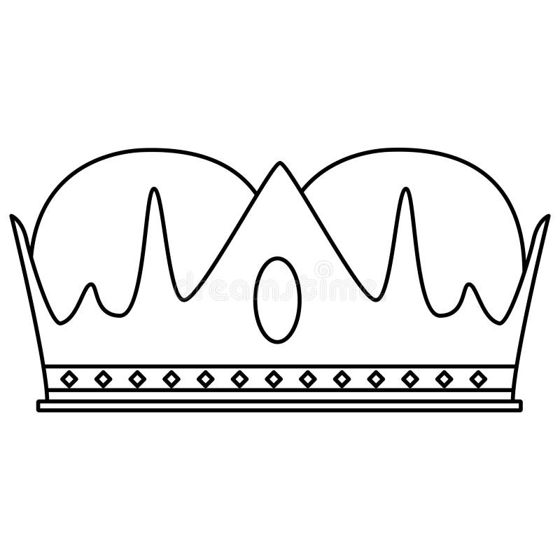 Royal Crown Outline Icon Vector Stock Illustration - Illustration of ...
