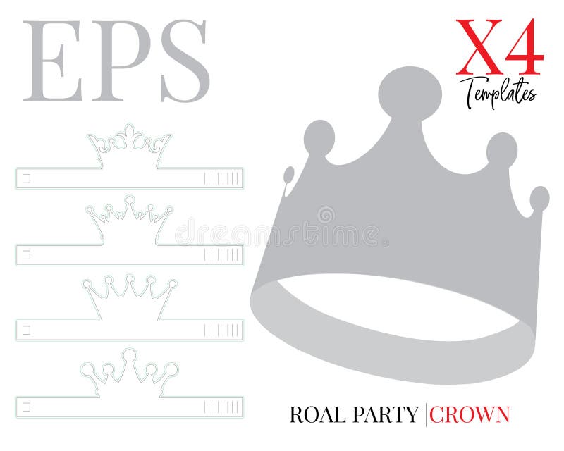 Party Crown Paper Template, Vector with Die Cut, Laser Cut Layers Stock ...