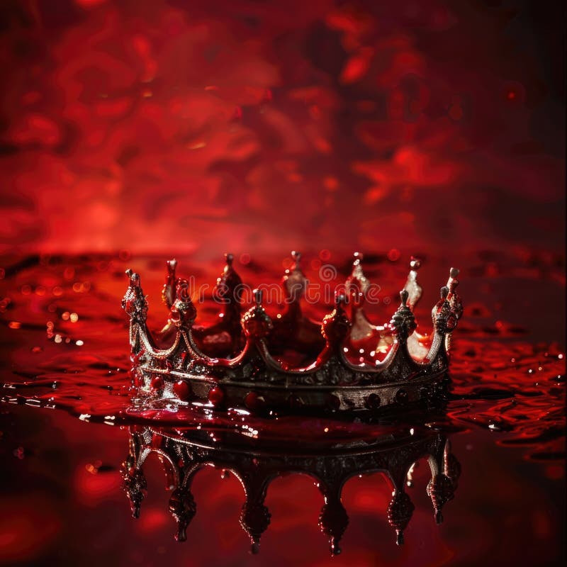 A Royal Crown Partially Underwater, with Ripples on the Surface Stock ...