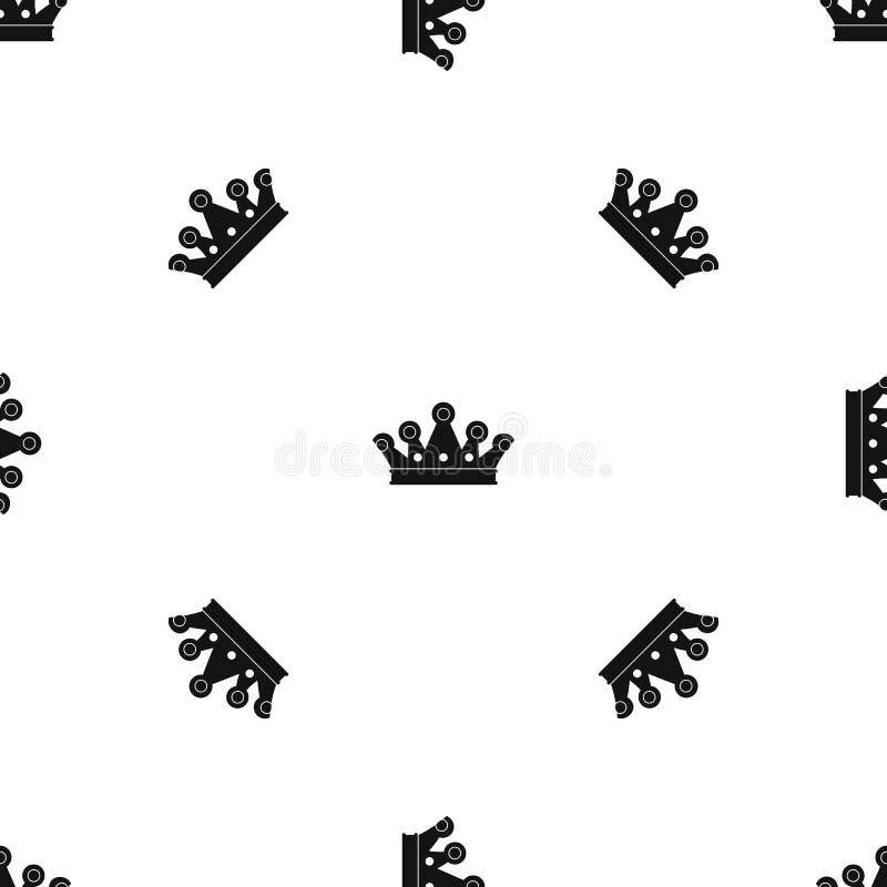 Royal Crown Pattern Seamless Black Stock Vector - Illustration of ...