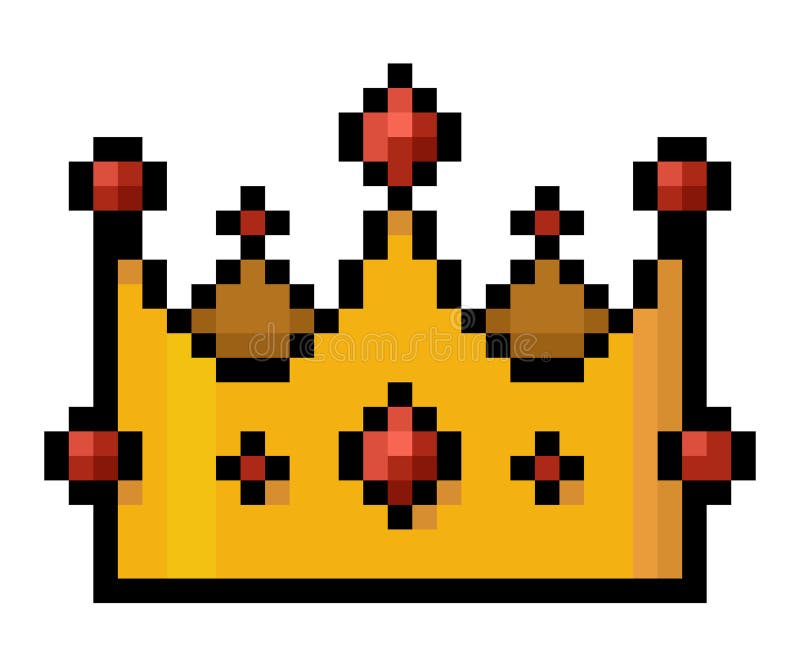 Royal crown pixel art icon stock illustration. Illustration of crown ...