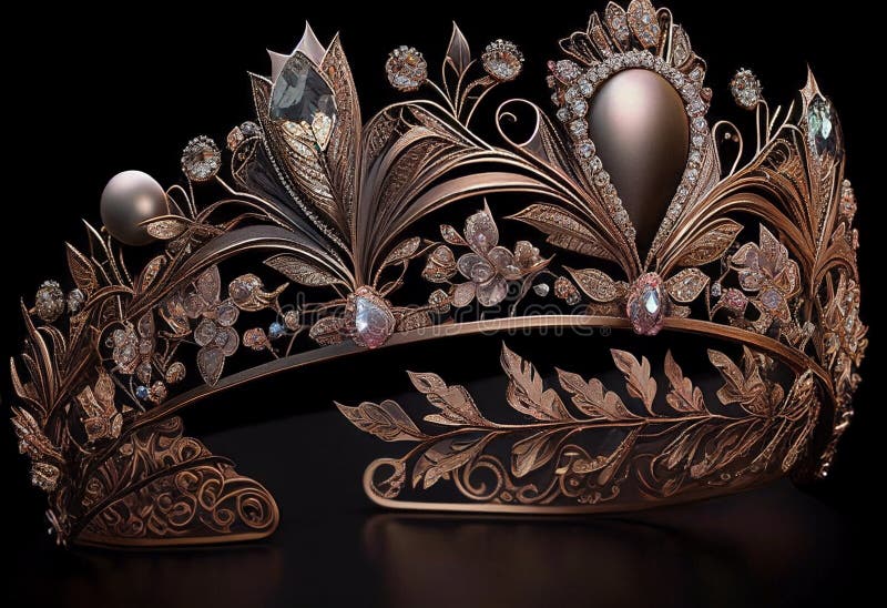 Royal Crown of Precious Stones on a Dark Background. AI Generated Stock ...