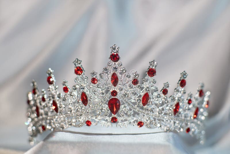 Royal Crown with Red Gemstones, Garnets Stock Image - Image of diamond ...