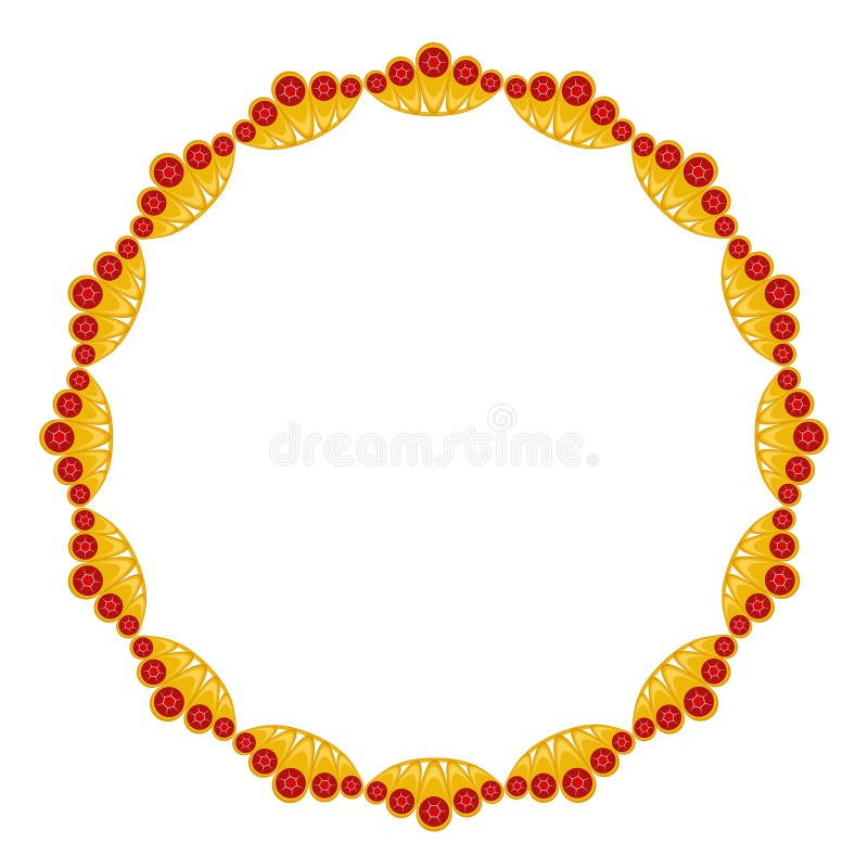 Royal Crown with Ruby Stone Round Frame Stock Vector - Illustration of ...