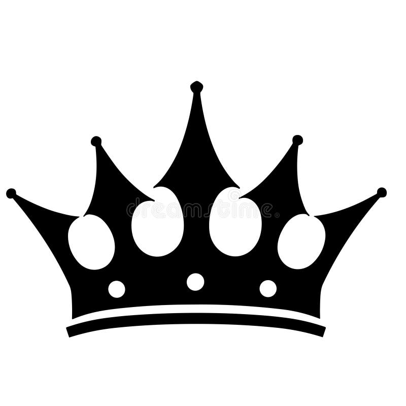 Royal Crown Silhouette, Black and White, Flat Vector Illustration Stock ...