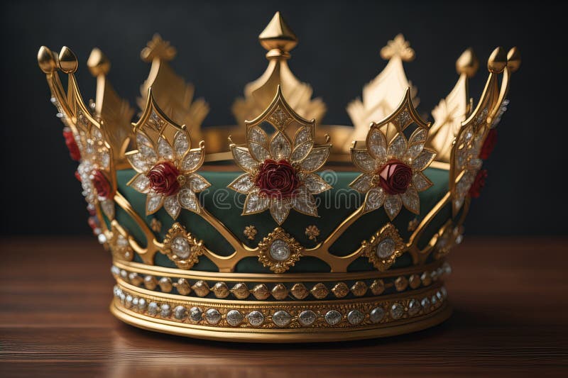 Royal Crown on a Wooden Table. Generative Ai Stock Illustration ...