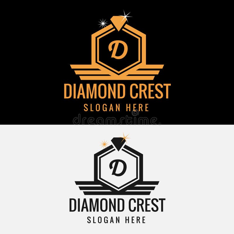 Royal Diamond Crest Logo Template Stock Vector - Illustration of crown ...