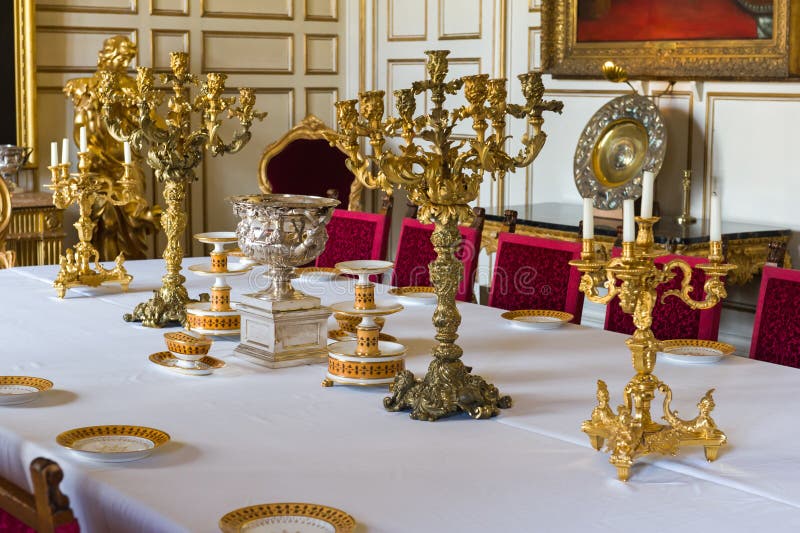 Royal dinner table stock photo. Image of details, dishes - 35772180