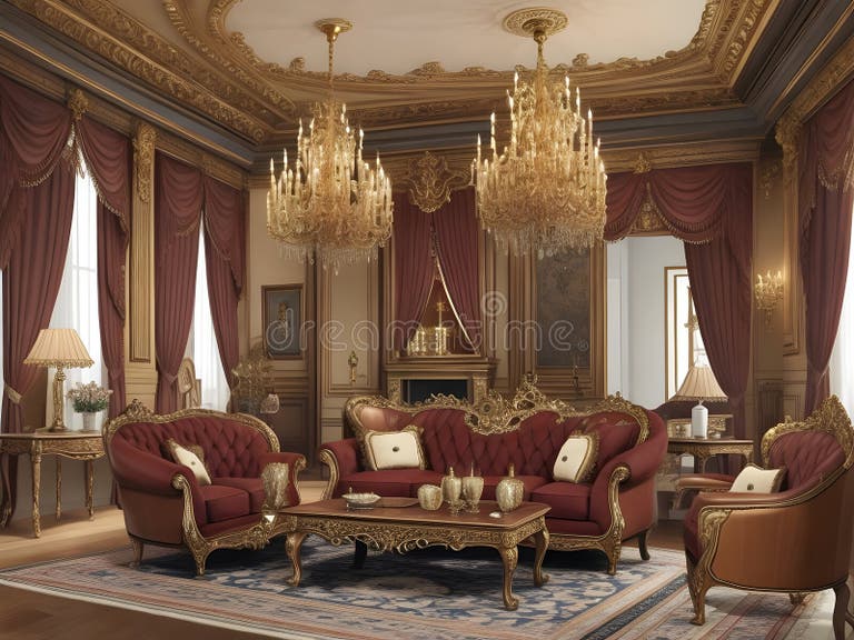 Royal Drawing Room. stock illustration. Illustration of room - 285460768