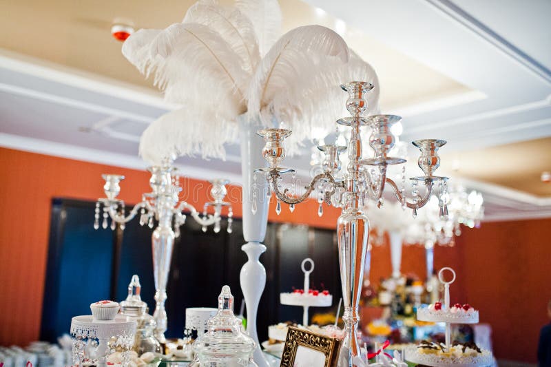 Royal Elegance Wedding Reception Table with Different Cookery Food ...