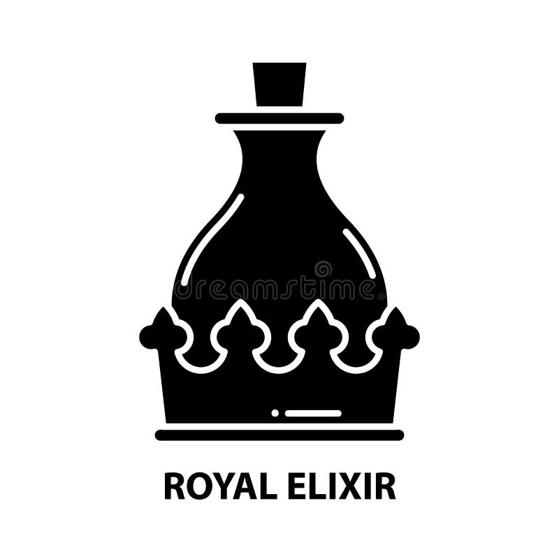 Royal Elixir Icon, Black Vector Sign with Editable Strokes, Concept ...